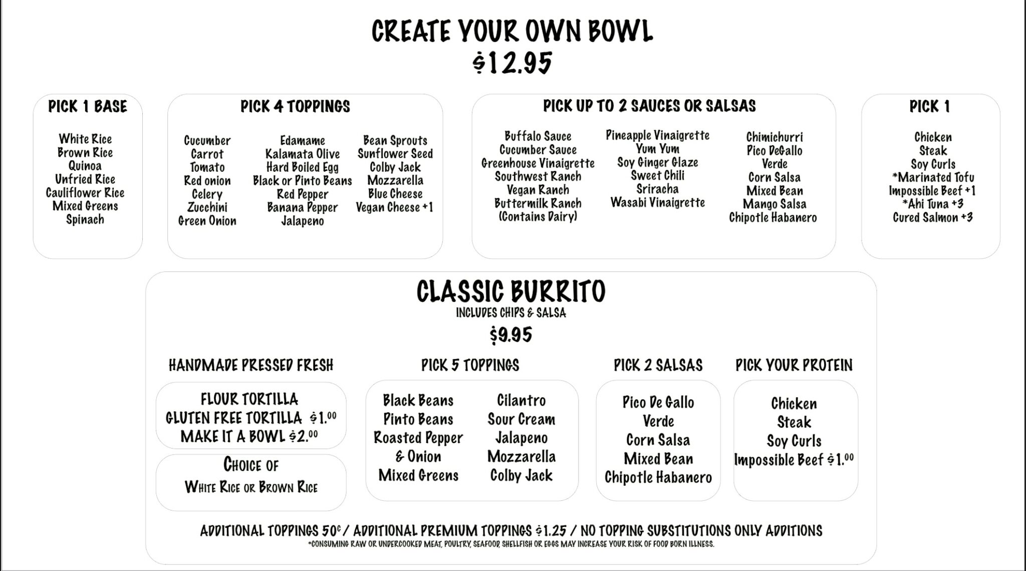 Greenhouse Kitchen Menu | Burritos, Bowls, Salads | Options for Everyone